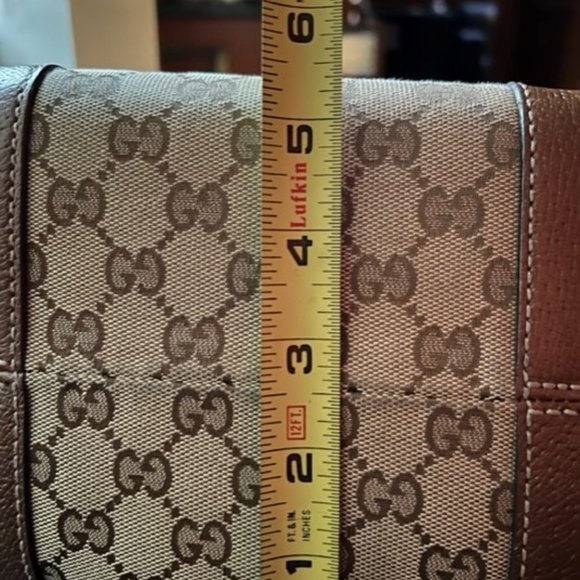 Gucci | Bags | Authentic Gucci Shoulder Bag Gg Canvas With Leather And ...